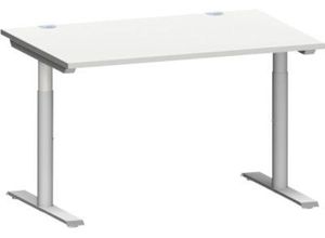 4250510938461 - Genius Schreibtisch MODENA FLEX T-Fuß-Rundrohr B 1200 x T 800 mm lichtgrau