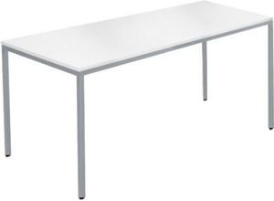 4251898823431 - Pure Stahlrohrtisch Rechteck Quadratrohrfuß B 1400 x T 800 x H 720 mm weiß weißaluminium