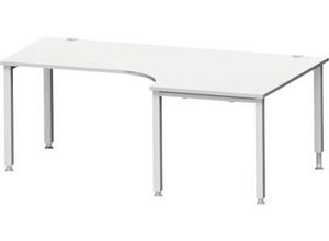 4250510842416 - Genius Winkelschreibtisch MODENA FLEX 90° Ansatz rechts 4-Fuß-Quadratrohr B 2000 mm lichtgrau
