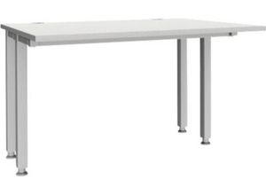 4250510841761 - Genius Schreibtisch MODENA FLEX 4-Fuß-Quadratrohr verkürzte Seitenteile B 1200 mm lichtgrau