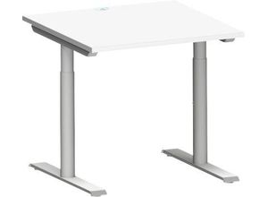 4250510874585 - Genius Schreibtisch MODENA FLEX T-Fuß-Rundrohr B 800 x T 800 mm weiß weißalu