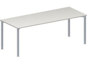 4251898815795 - Genius Konferenztisch MODENA FLEX Rechteck 4-Fuß Rundrohr B 2000 x T 800 x H 720-840 mm lichtgrau weißaluminium RAL 9006