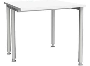 4250510840108 - Genius Schreibtisch MODENA FLEX Breite 800 mm einseitig verkürzt weiß