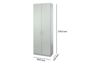 4250510835333 - Genius Flügeltürenschrank TETRIS SOLID Stahlkorpus 5 OH B 800 mm abschließbar lichtgrau weißalu