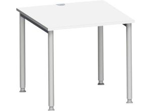 4250510840054 - Genius Schreibtisch MODENA FLEX 4-Fuß-Rundrohr B 800 x T 800 mm weiß weißalu