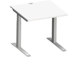 4250510876183 - Genius Schreibtisch MODENA FLEX C-Fuß-Rechteckrohr B 800 x T 800 mm weiß weißalu