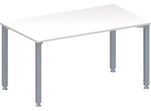 4251898814538 - Genius Konferenztisch MODENA FLEX Rechteck 4-Fuß Quadratrohr B 1400 x T 800 x H 720-840 mm weiß weißaluminium RAL 9006
