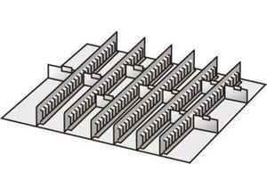4051273630360 - Einrichtungs-Sortiment 6 Zwischenstege 10 Trennwände 50 mm Stahlblech