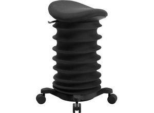 4014296849447 - Hocker SITNESS 4D ergonomisch aktives Sitzen gepolsterter Sattelsitz höhenverstellbar um 360° drehbar Tragegriff Rollen schwarz schwarz