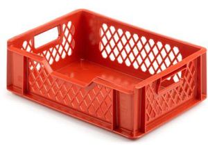 4026698004478 - Euro Box Fleischkasten lebensmittelecht Inhalt 108 L durchbrochene Version rot