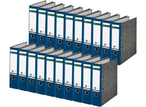 4002432489626 - Ordner LEITZ® 1080 DIN A4 Rückenbreite 80 mm Griffloch geklebtes Rückenschild klimaneutral Hartpappe 20 Stück blau