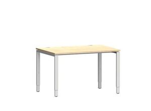 4250510843185 - Genius Schreibtisch Modena Flex Rechteck 4-Fuß Rechteckrohr B 1200 x T 800 x H 650-850 mm Ahorn weißaluminium