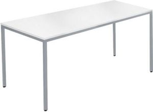 4251898823394 - Pure Stahlrohrtisch Rechteck Quadratrohrfuß B 1400 x T 700 x H 720 mm weiß weißaluminium