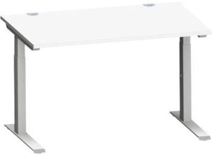 4250510876237 - Genius Schreibtisch MODENA FLEX C-Fuß-Rechteckrohr B 1200 x T 800 mm weiß weißalu