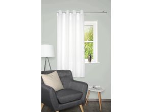 4056751522021 - Vorhang HOME BASICS BENOGA wollweiß B135cm H175cm Polyester Gardinen Ösenschal Uni Dekostruktur