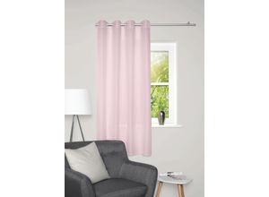 4056751518635 - Vorhang HOME BASICS BENOGA rosa B135cm H175cm Polyester Gardinen Ösenschal Uni Dekostruktur