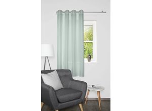 4056751518611 - Vorhang HOME BASICS BENOGA mint B135cm H175cm Polyester Gardinen Ösenschal Uni Dekostruktur