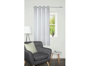 4056751522014 - Vorhang HOME BASICS BENOGA silberfarben B135cm H175cm Polyester Gardinen Ösenschal Uni Dekostruktur