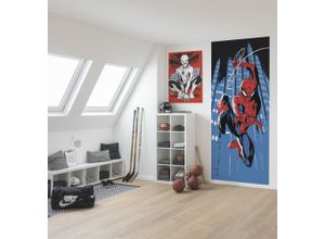 4055065410918 - Fototapete KOMAR Digitaldruck Vlies - Spider-Man Rooftop-Rockin‘ - Größe 100 x 250 cm bunt Rollen Vlies Tapeten Kinderzimmer