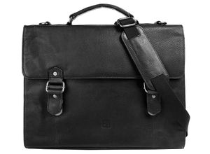 4262427393851 - Aktentasche BODENSCHATZ Damen Gr B H T 40cm x 31cm x 7cm onesize schwarz Leder vintage Taschen