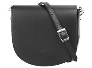 4260405124046 - Umhängetasche CLUTY Damen Gr B H T 23cm x 20cm x 8cm onesize schwarz Leder glänzend Taschen echt Leder Made in Italy