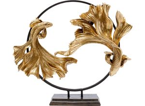 4025621519188 - Dekoobjekt DESIGN Deko Objekt Dancing Betta Fishes gold (goldfarben) B58cm H65cm T21cm Polyresin Dekofiguren