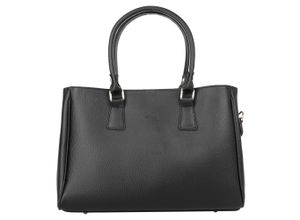 4260405123179 - Henkeltasche CLUTY Damen Gr B H T 36cm x 26cm x 14cm onesize schwarz Leder beschichtet glänzend Taschen echt Leder Made in Italy