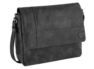 4251234410783 - Messenger Bag CAMEL ACTIVE Laos Kinder Gr B H T 40cm x 28cm x 13cm schwarz Polyurethan Polyurethan (PU) Retro beschichtet kontrastfarbene Details leichte Abriebeffekte Taschen funktionaler Begleiter mit sportlichen Details ideal für den Alltag