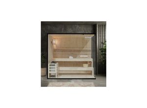 4058166243560 - - Traditionelle Sauna - Shadow - Größe XL - 200 x 150 x 190 cm - hochwertiges Fichtenholz inkl Ofen Saunazubehör I Dampfsauna