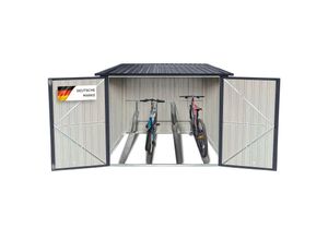 4250263782090 - Albatros Premium Fahrradgarage – verzinktes Metall in Anthrazit (RAL 7016) 259x313x192cm für bis zu 4 Fahrräder wetterfest