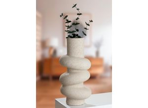 4063387619490 - Tischvase HOMSY BY ANA JOHNSON Floriva 40x185cm strukturierte matte Oberfläche grau (natur) B185cm H40cm T185cm Ø185cm Keramik Vasen hochwertige Keramik aus einer traditionellen ManufakturMade in Europe