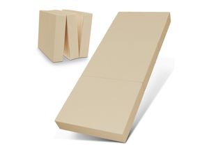 4260641681563 - ELONEO Klappmatratze Gästematratze 90x200x15 cm creme
