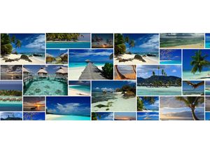 4059432093995 - Fototapete Dreambeaches Tapeten Vlies Wand Schräge Gr B L 6 m x 25 m bunt (beige blau braun) Fototapeten Strand Tapeten