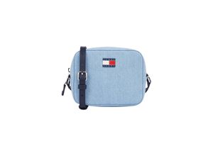 8720638745839 - Kameratasche TOMMY JEANS TJW ESS MUST CAMERA BAG DENIM Damen Gr B H T 18cm x 14cm x 7cm blau (jeansfarben) Lederimitat Textil Taschen Damen Umhängetasche Schultertasche Mini Bag mit Logoflagge