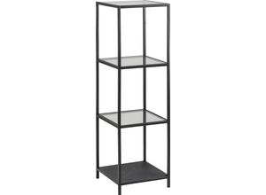 5705994949797 - Standregal ACTONA GROUP Stoke Regale Gr B H T 35 cm x 120 cm x 37 cm schwarz Standregale Regal aus Metall mit Gläsböden in Leichter Konstruktion Höhe 119cm