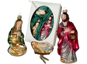0024762744415 - Christbaumschmuck KREBS GLAS LAUSCHA Die Heilige Familie Weihnachtsdeko Christbaumschmuck bunt H15cm Ø5cm Glas Weihnachtsbaumschmuck mundgeblasen
