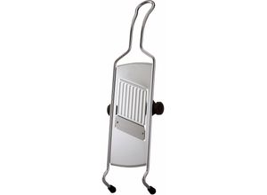 4004293950284 - Gemüsehobel RÖSLE Küchenreiben silberfarben (edelstahlfarben) Gemüsehobel Küchenreiben Hobel für Gemüse und Obst 5 Schnittstärken mit Silikonstandfüßen