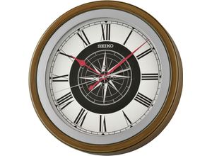 4517288700332 - Wanduhr SEIKO braun Wanduhren B H L 45cm Quarzuhr durchlaufende Sekunde Wohnzimmer Esszimmer Büro