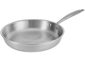 4260403577165 - Bratpfanne RESTO KITCHENWARE Crater Pfanne aus Tri-Ply (Edelstahl + Aluminium + Edelstahl) ofenfest silber (silberfarben) H53cm L28cm Ø26cm Pfannen Energieeinsparung 25% durch die dreilagige Basis