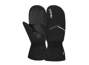 4060485541968 - Fäustlinge REUSCH Marisa Mitten Damen Gr 65 schwarz-weiß (schwarz weiß) 87% Polyester 13% Polyurethan mehrfarbig Handschuhe mit wärmender TecFill-Isolierung