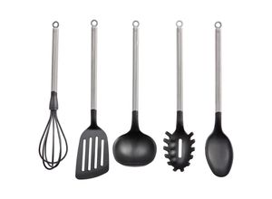 4068047000571 - Küchenhelferset Basic Line  Schwarz Hochglanz  Metall  5-teilig  095x080x375 cm  Kochen Küchenhelfer Küchenhelfer Sets