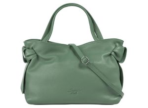 4260543054205 - Henkeltasche SAMANTHA LOOK Damen Gr B H T 33cm x 23cm x 12cm onesize grün Leder leicht glänzend unifarben Taschen echt Leder Made in Italy