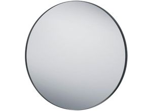 4251820307404 - Dekospiegel MIRRORS AND MORE Britney schwarz Spiegel T 28cm Ø 80cm glänzend Metall Wandspiegel rund Ø 80 cm Metallrahmen T28cm