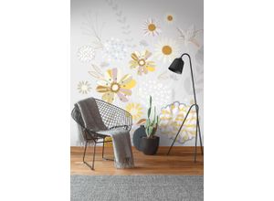 4051315597903 - LIVING WALLS Fototapete Fototapete Floral Tapeten Blumentapete Floral Gr B L 159 m x 28 m Rollen 1 St gelb (graugelbbeige) Fototapeten Blumen