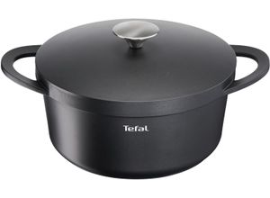 3168430291645 - Schmortopf TEFAL Trattoria Bräter mit Deckel Töpfe Gr 457 l + Ø 24 cm schwarz Antihaftversiegelung für alle Herdarten geeignet Induktion E21844