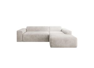 4260565529996 - Sofa Vals mit PESO Stoff - Ecksofa Couch Wohnzimmer modern klein - Sitzfläche breit Beige