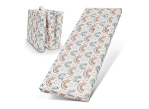 4260641681631 - ELONEO Klappmatratze 65x195x9 cm Regenbogen