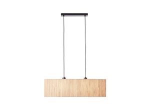 4004353393389 - Lampe Wimea Pendelleuchte 2flg schwarz natur 2x A60 E27 52W Kabel kürzbar   in der Höhe einstellbar - braun - Brilliant