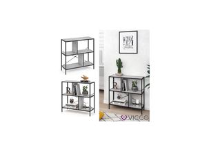 4251421940574 - VICCO Loft Bücherregal FYRK Wandregal Standregal Aufbewahrung 79x80x30 Beton
