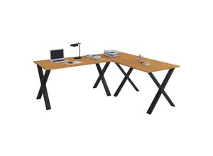 4051814400094 - Holz Schreibtisch Eckschreibtisch schlicht 190x190 L Form links oder rechts Arbeitstisch Platte 50 cm tief Computertisch Büromöbel - Lona X